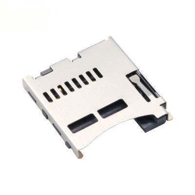 China 8 Pin TF Micro SD Card Connector Stainless Steel Housing Compatible with Molex 473521001 Push-Push Type with VSS Detect Switch for sale