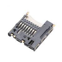 China 8 Pin TF Micro SD Card Connector Stainless Steel Housing Compatible with Molex 473521001 Push-Push Type with VSS Detect Switch for sale