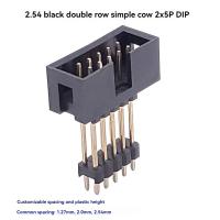China 2.54mm Pitch Black 2x5pin Box Header Connector DIP Two-Row Pin Socket Customizable Headers & Wire Housings for sale