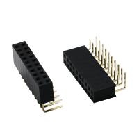 China 2X10P 20P Double Row Bent Female Header Pitch 2.54mm Pin PBT Material Phosphor Bronze Contacts for sale
