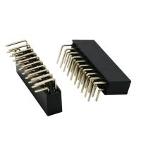 China 2X10P 20P Double Row Bent Female Header Pitch 2.54mm Pin PBT Material Phosphor Bronze Contacts for sale