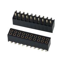 China DIP Female Header 2.54 mm Pitch Double Row Female Straight Header Socket Pin Strip Connector for sale