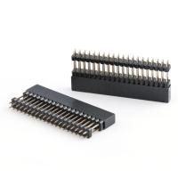 China Dual Row 2.54mm Pitch Pin Header Connector Heightening 2*20pins Straight Stacking Header 0.1 Inch Pin Female Header for sale