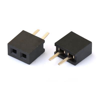 China 2mm 2pin Female Pin Header Vertical DIP Single Row 1*2P Female 2.0mm Pin Header Connector for sale