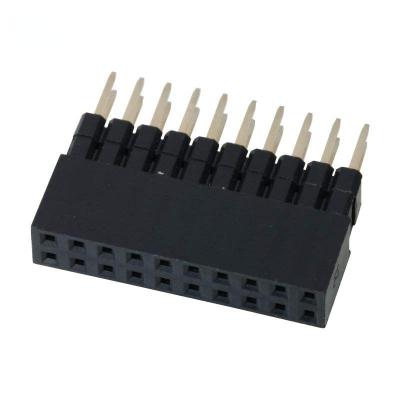 China 2.54mm,0.64x0.4SQ Pitch Connector Double Rows Female Pin Header Connector for sale