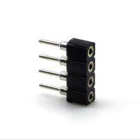 China 2.54mm Pitch DIN Brass Female Round Header Connector PPS Housing H3.0mm 1*4P For PCBA for sale