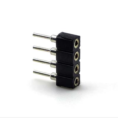 China 2.54mm Pitch DIN Brass Female Round Header Connector PPS Housing H3.0mm 1*4P For PCBA for sale