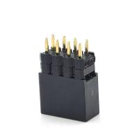 China 2.54mm Pitch DIN Brass Female Header Connector Dual Row Stack 2mm H2.0 PCB Nylon 600V 3A H12.5mm 2*4P for sale