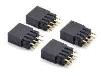 China 2.54mm Pitch DIN Brass Female Header Connector Dual Row Stack 2mm H2.0 PCB Nylon 600V 3A H12.5mm 2*4P for sale