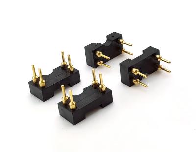 China 2.54mm Pitch IC Socket Machined Female Header Straight H3.0mm 4P Hole All Gold 60V Rated PPS Shell for sale