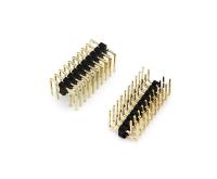 China 2.54mm Pitch Male Pin Header Dual Row Right Angle PCB Nylon SQ0.64mm H2.5mm 2*1P-2*40P for sale