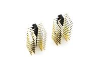 China 2.54mm Pitch Male Pin Header Dual Row Right Angle PCB Nylon SQ0.64mm H2.5mm 2*1P-2*40P for sale
