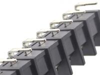 China 9.5mm Pitch Barrier Terminal Blocks 90-degree DIP Black 11P PA66 Material 300V 25A for sale