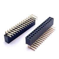 China Double Row 2.0 Pitch Right Angle Plug H 6.35mm Female Pin Header Connector Plastic Brass Contact PCB for sale