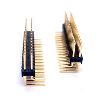 China Brass Contact IP68 40-pin 2.0 mm Pitch Dual Row Plastic PCB Right Angle Pin Header for sale