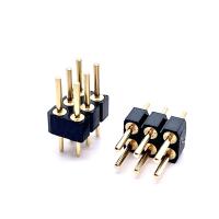 China 2.54mm Pitch Double Row Gold Plated Pin Header Connector 2x3pin Rectangle DIP H3.0 for sale