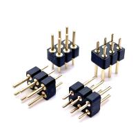 China 2.54mm Pitch Double Row Gold Plated Pin Header Connector 2x3pin Rectangle DIP H3.0 for sale