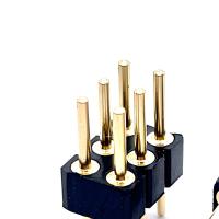 China 2.54mm Pitch Double Row Gold Plated Pin Header Connector 2x3pin Rectangle DIP H3.0 for sale