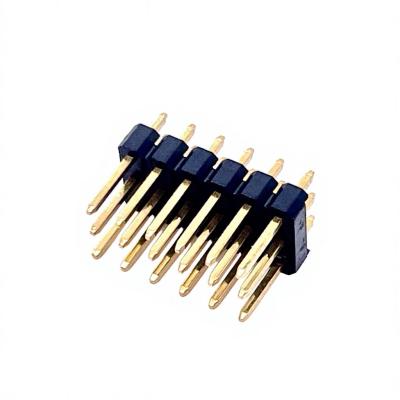 China Customized Pin Connectors 2.54MM Pitch Three Cores 18-pin Gold-plated Brass Pins Straight Patch Row Pin Header for PCB for sale