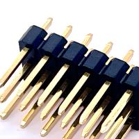 China Customized Pin Connectors 2.54MM Pitch Three Cores 18-pin Gold-plated Brass Pins Straight Patch Row Pin Header for PCB for sale