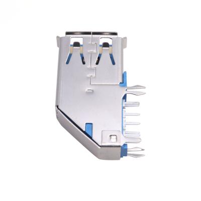 China USB 3.0AF Female DIP 90 Degree Side Insert Reverse Curly Edge 1.5A High Current Premium Connector for sale