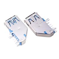 China USB 3.0AF Female DIP 90 Degree Side Insert Reverse Curly Edge 1.5A High Current Premium Connector for sale