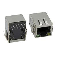 China Single Port Tab Down 8 Pin Female RJ45 PCB Connector With Filter Ethernet for sale