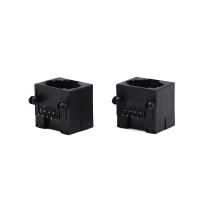 China Black 8 Pin Female Straight RJ45 PCB Connector Jack Network Plug 8p8c for sale