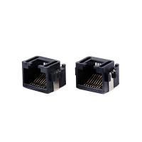 China Sinking Type Mid Mount RJ45 PCB Connector Female Modular Jack DIP Right Angle for sale