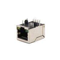 China 1x1 Port Shielded Female Jack 8P8C RJ45 Connector With Led Modular Jack for sale