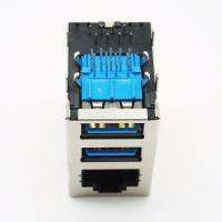 China PBT Combo USB 3.0 180 Degree RJ45 Connector For LAN Ethernet Network for sale