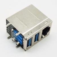 China PBT Combo USB 3.0 180 Degree RJ45 Connector For LAN Ethernet Network for sale