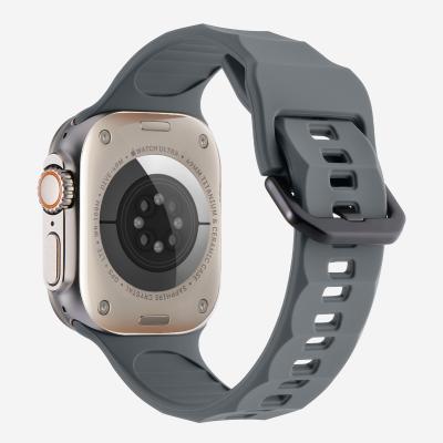China Adjustable for Apple Watch Ultra 2 3 Silicone Strap IWatch Series 11 10 9 8 7 49mm 44mm 44mm 38mm Sport Wave Soft Watch Bands for sale