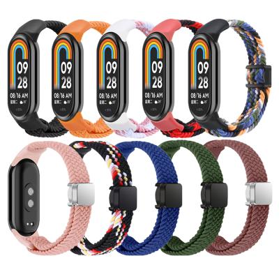 China Eraysun Sport Soft Strap Fabric 20mm 22mm Por Luxury for Xiaomi 8 9 10 Magnetic Woven Buckle Nylon Smart Watch Bands for sale