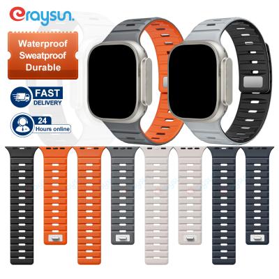 China Luxury Magnetic for Apple Watch Band Series 10 9 8 38mm 40mm 41mm 42mm 49mm Ultra 2 1 Silicone Sport Magnet Watch Strap for sale