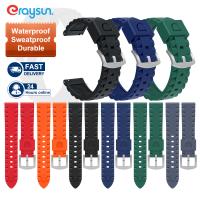 China Eraysun Breathable High Quality Fashion Soft 20mm, 22mm, 24mm Tread Pattern Silicone Unisex Buckle Rubber Watch Bands for sale