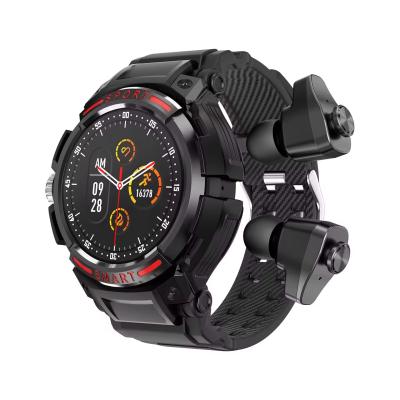 China Eraysun 2 in 1 SmartWatch With Earbuds TWS 1.43 HD Touch Screen HiFi Sound Speaker Fitness Sports NFC Man Rugged Smart Watches for sale