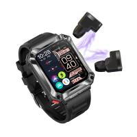 China Newly Sport TWS Smartwatch 3in1 Music Player 4GB Memory 400Mah Call Men Watch With Headphones T93 Smart Earphones for sale