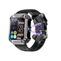 China Newly Sport TWS Smartwatch 3in1 Music Player 4GB Memory 400Mah Call Men Watch With Headphones T93 Smart Earphones for sale