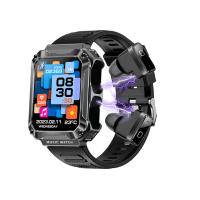 China Newly Sport TWS Smartwatch 3in1 Music Player 4GB Memory 400Mah Call Men Watch With Headphones T93 Smart Earphones for sale