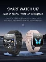 China New Design Sports Smart Watch U17 Ultra-thin Curved AMOLED 1.85inch Answer Call IP68 Health Fitness Wrist Watches Smartwatch for sale