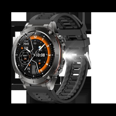 China Eraysun GPS Outdoor Sports Y101 Smart Watches 1.43inch AMOLED 3ATM Waterproof Flashlight BT Call Big Battery 730mah Smartwatch for sale