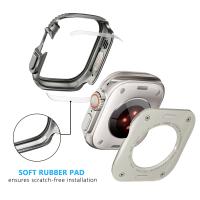 China Eraysun Luxury Metal Bumper Case for Apple Watch 49mm Protector Frame Cover  Stainless Steel Watch Cover for sale