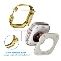 China Eraysun Luxury Metal Bumper Case for Apple Watch 49mm Protector Frame Cover  Stainless Steel Watch Cover for sale