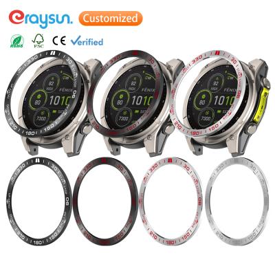 China Eraysun Stainless Steel Bezel for Garmin Fenix 8 51mm 47mm 43mm Racing Style Replace Metal Ring Watch Case Accessories for sale