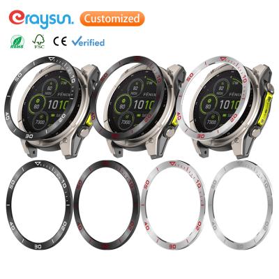 China Eraysun Time Zone Style Metal Bezel for Garmin Fenix 8 43mm 47mm 51mm  Stainless Steel Cover Frame Case Ring for sale