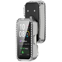 China Eraysun Diamond PC Protective Case for Huawei Band 10/9/8 NFC Anti-Scratch Screen Protector Tempered Glass Full Coverage Cover for sale
