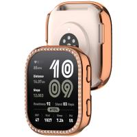 China Eraysun Bling PC Hollow Frame Amazfit Bip6 (A2435) Smart Watch Diamond Crystal Bumper Protector Watch Cover Scratch Resistant for sale