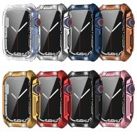 China Diamond Belt Drill + Tempered Film for Apple Watch 7 Screen Protector Bumper Shell Frame for Iwatch 41mm 45mm for sale