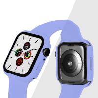China Eraysun Watch Cover  Glass Protective Cover Film Watch Case for Apple Iwatch 7 41mm 45mm PC Tempered Glass for sale
